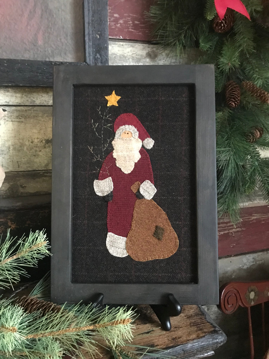 Northwood’s Santa Framed Wool Appliqué – The Rusty Nickel