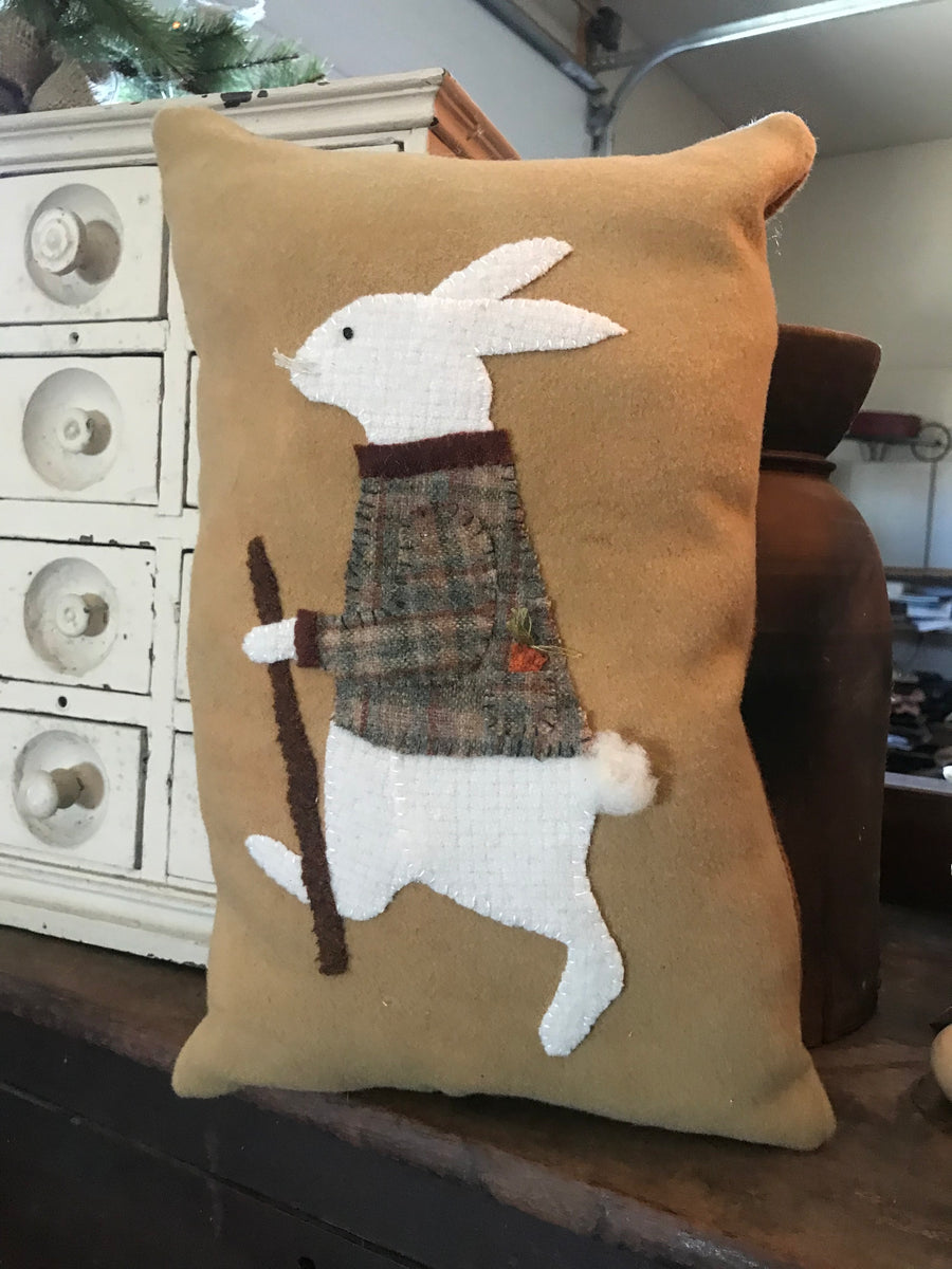 Walking Rabbit Pillow in wool – The Rusty Nickel